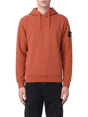 Stone Island Stone Island Cotton Hoodie With Compass Logo Patch Orange