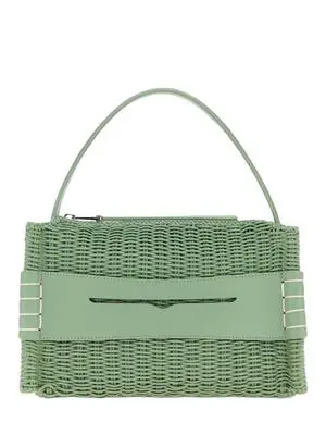 JW Anderson JW ANDERSON Medium Loafer Woven Leather Handbag Sage