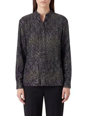 Missoni Missoni Sequin Mandarin Collar Long Sleeve Shirt Multicolor