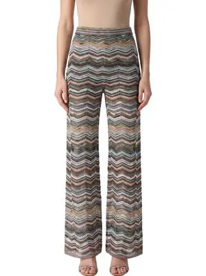 MISSONI Missoni Wide-Leg Viscose Knit Trousers With Zig-Zag Pattern