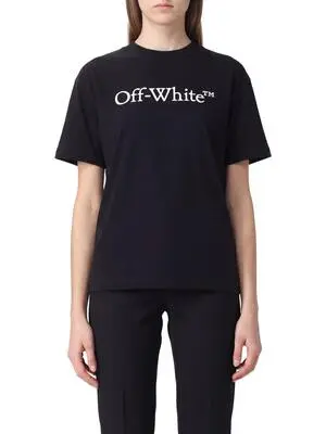 Off-White Slim Fit Cotton T-shirt With Logo Print - Black