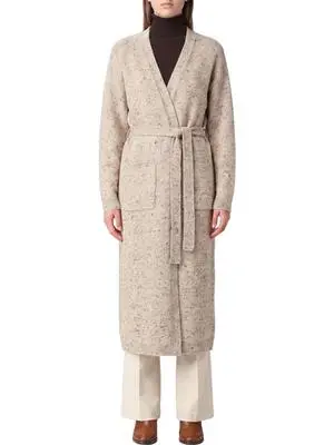 Fabiana Filippi Long Wool And Cashmere Belted Robe Cardigan - Beige