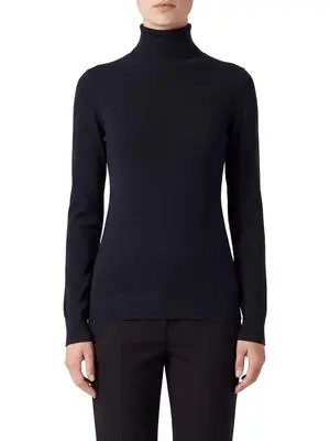 Fabiana Filippi Slim Fit Long-sleeved Cashmere And Silk Blend Turtleneck Jumper - Blue