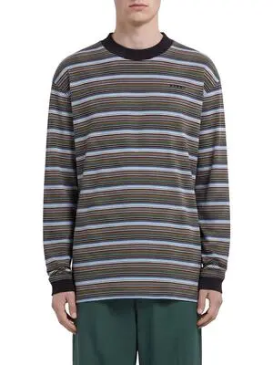 Marni Striped Long-sleeved Cotton T-shirt - Multicolor