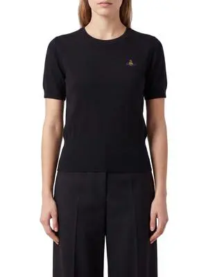 VIVIENNE WESTWOOD Vivienne Westwood Slim Fit Cotton Cashmere Jumper With Orb Logo Black