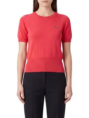 VIVIENNE WESTWOOD Vivienne Westwood Slim Fit Cotton Cashmere Jumper With Orb Logo Red