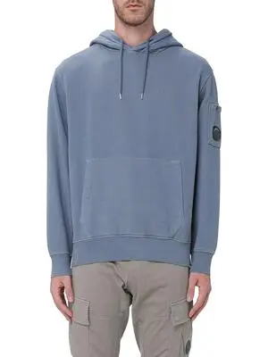 C.P. COMPANY Cotton Hoodie With Kangaroo Pocket And Logo - Blue