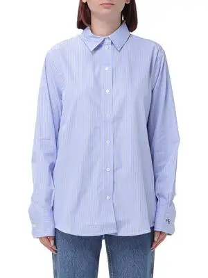 ANINE BING Striped Cotton Relaxed-fit Shirt With Dropped Shoulders - Blue