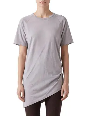 ZIGGY CHEN Asymmetrical Hem Longline T-shirt - Grey