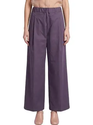 SEMICOUTURE Semicouture High-Waisted Wide-Leg Trousers In Stretch Cotton Brown