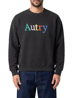 AUTRY Autry Cotton Crewneck Jumper With Contrast Logo Black
