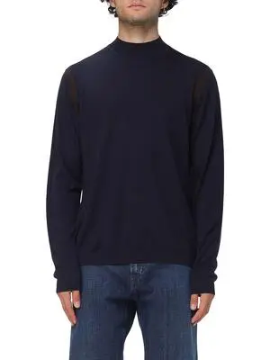 Emporio Armani Mock Neck Cotton Jumper - Navy