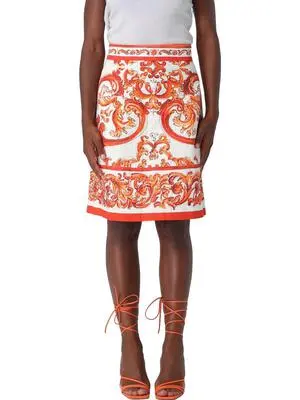 DOLCE & GABBANA DOLCE & GABBANA Majolica Print Stretch-Cotton Mini Pencil Skirt
