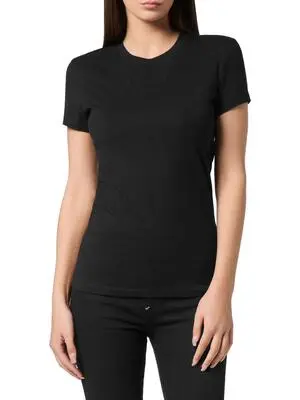 Philipp Plein Slim-fit Cotton T-shirt With Tone-on-tone Logo - Black