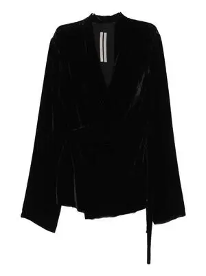 Rick Owens Velvet Wrap Cardigan - Black