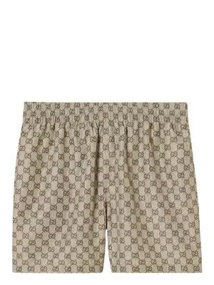 Gucci Gg Monogram Swim Shorts - Beige