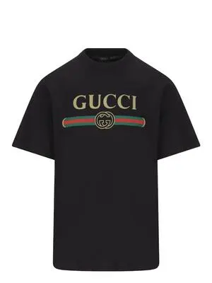 Gucci Logo Cotton T-shirt - Black
