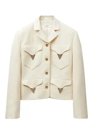 Versace Wool Jacket With Medusa Hardware - White