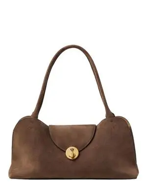 Versace Vivian Suede Leather Shoulder Bag - Brown
