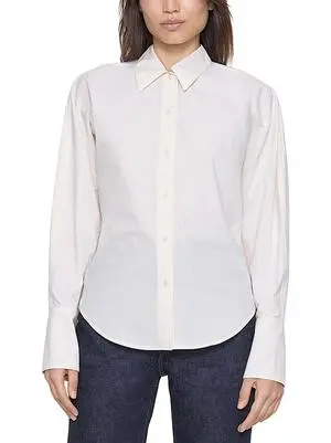 Ossou Ridge Cotton Button Front Shirt - Bone