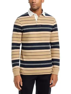 Barbour Tartan Stripe Cotton Rugby Shirt - Stone