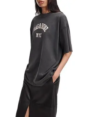 Rag & Bone Rag & Bone University Alex Cotton Logo Tee Black