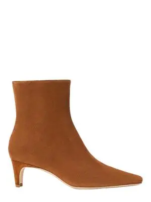 Staud Wally Suede Pointed Toe Ankle Boots - Tabac
