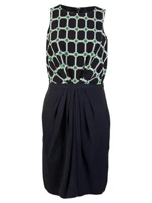 Michael Kors Sleeveless Graphic Print Midi Dress - Black