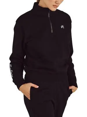 MALBON Cotton Half-zip Sweatshirt - Black