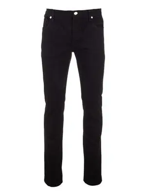 Fendi Logo Patch Slim-fit Jeans - Black