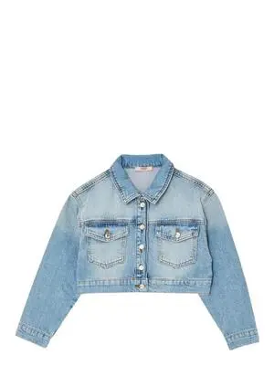 Liu Jo Cropped Denim Jacket - Blue