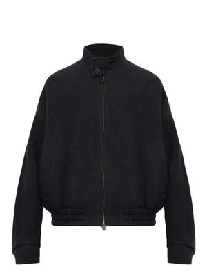 DARKPARK Herringbone Wool Bomber Jacket - Grey