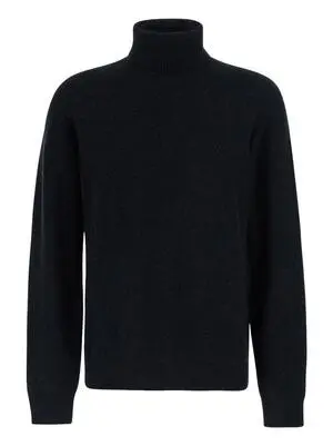 ROBERTO COLLINA Mock Neck Knitted Sweater - Black