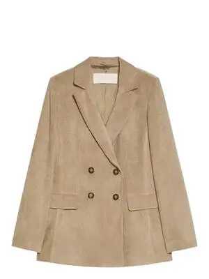 IBLUES Double-breasted Brushed Ribbed Casual Jacket - Light-colored