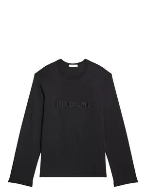 Helmut Lang Logo-embroidered Long-sleeved T-shirt - Black