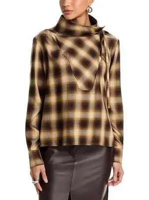 Co Workwear Plaid Lyocell Shirt - Brown Multi