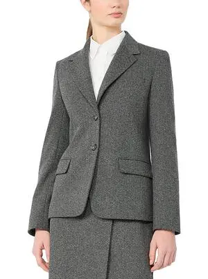 Max Mara Weekend Max Mara Chevron Knit Blazer Medium Grey