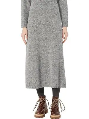 Max Mara Knit Midi Skirt - Medium Grey