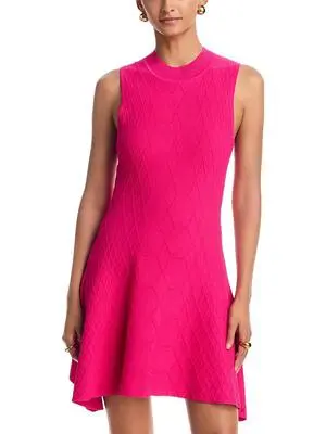 MILLY Riley Knit Mini Dress - Fuchsia