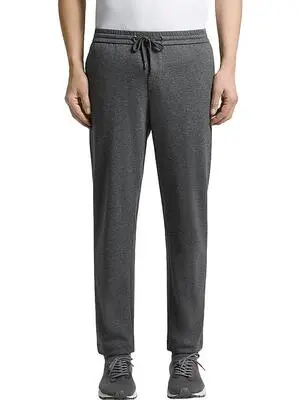 Peserico Cotton Blend Double Interlock Drawstring Joggers - Carbon Grey