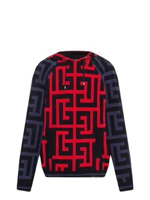 Balmain Balmain Maxi Monogram Hoodie Black