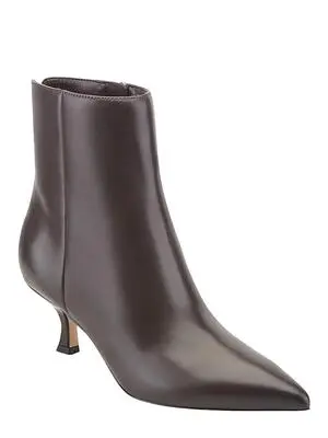 MARC FISHER LTD. Marc Fisher Ltd. Leather Pointed Toe Zip Up Kitten Heel Ankle Boots
