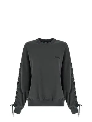 ROTATE BY BIRGER CHRISTENSEN Lace-up Crewneck Sweatshirt - Grey