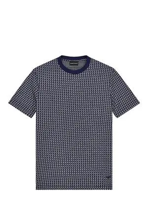 EMPORIO ARMANI Geometric Micro Motif Crewneck T-shirt