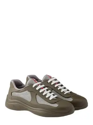 Prada Prada America's Cup Soft Rubber And Bike Fabric Sneakers Forest Green