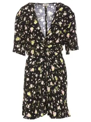 Zadig&Voltaire Floral Print V-neck Dress - Black
