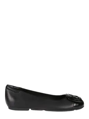 Hogan Round-toe Slip-on Ballerinas With Logo Clasp - Black