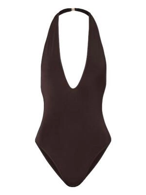 Zimmermann Luna Halterneck Open-back Bodysuit Black