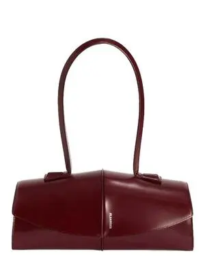 JIL SANDER Cowhide Shoulder Handbag - Cherry
