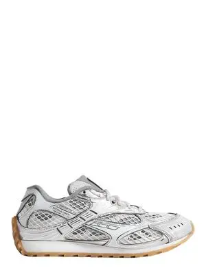 Bottega Veneta Bottega Veneta Lace-Up Sneakers With Technical Fabric Lining And Padded Logo Tongue Argento